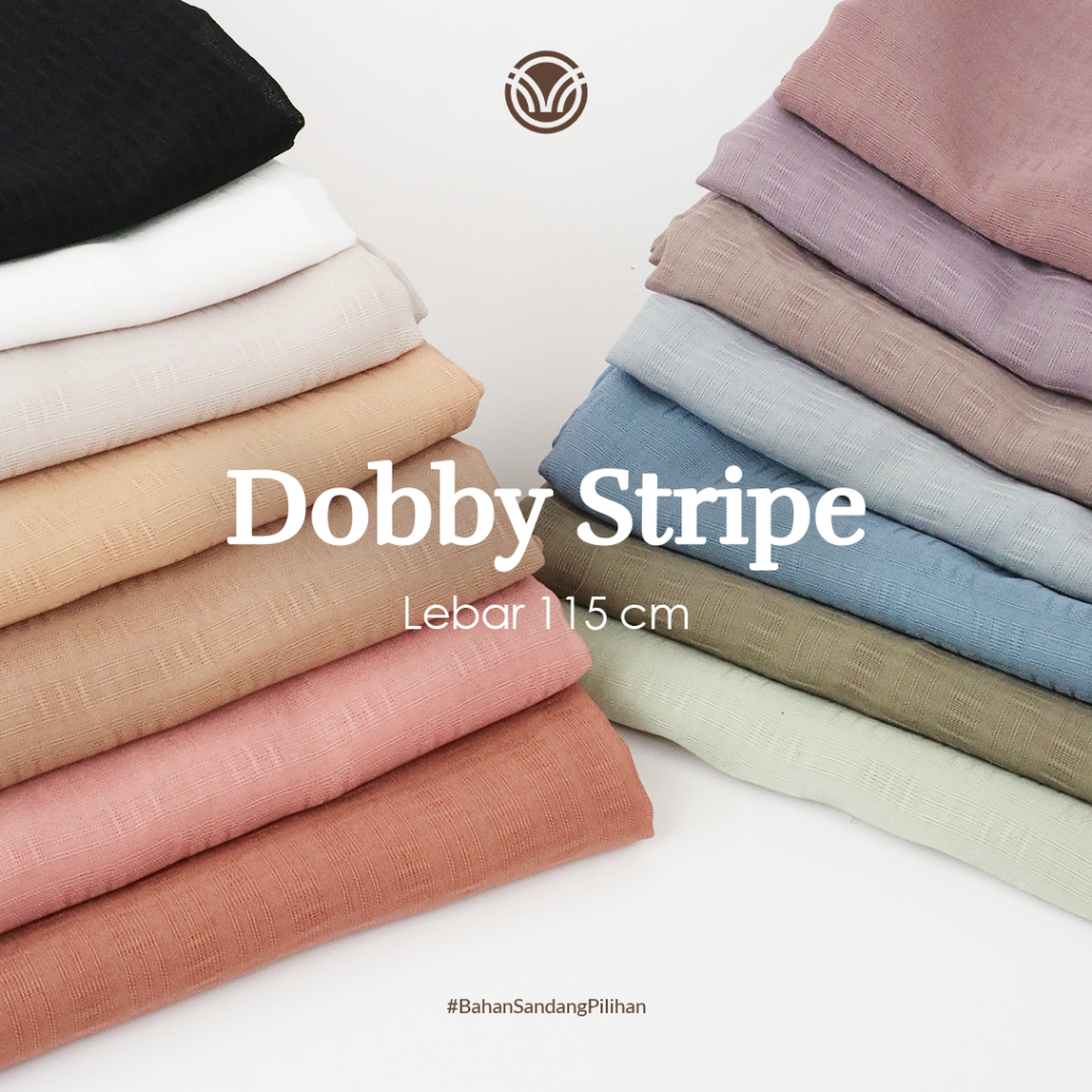 Jual Kain Dobby Stripe 1 Meter - Hijab, Kerudung | Shopee Indonesia