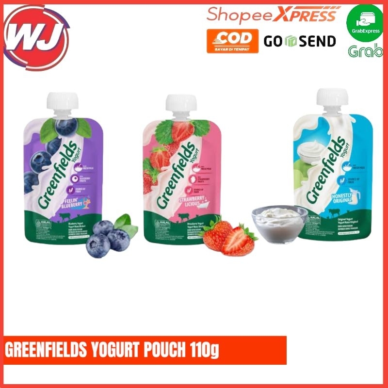 Jual GREENFIELDS YOGURT POUCH ALL VARIAN 110g | Shopee Indonesia