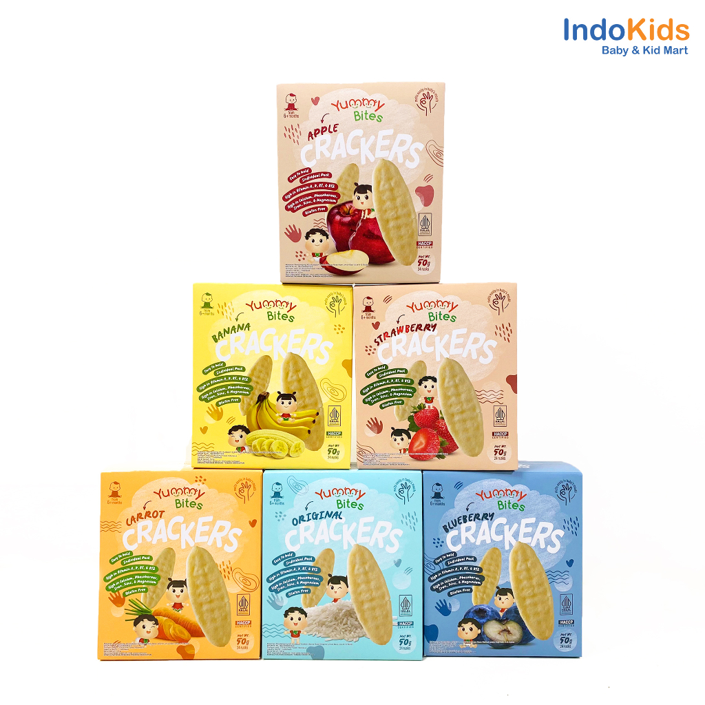 Jual Yummy Bites Rice Crackers Bayi Varian Rasa - Kemasan Baru | Shopee ...