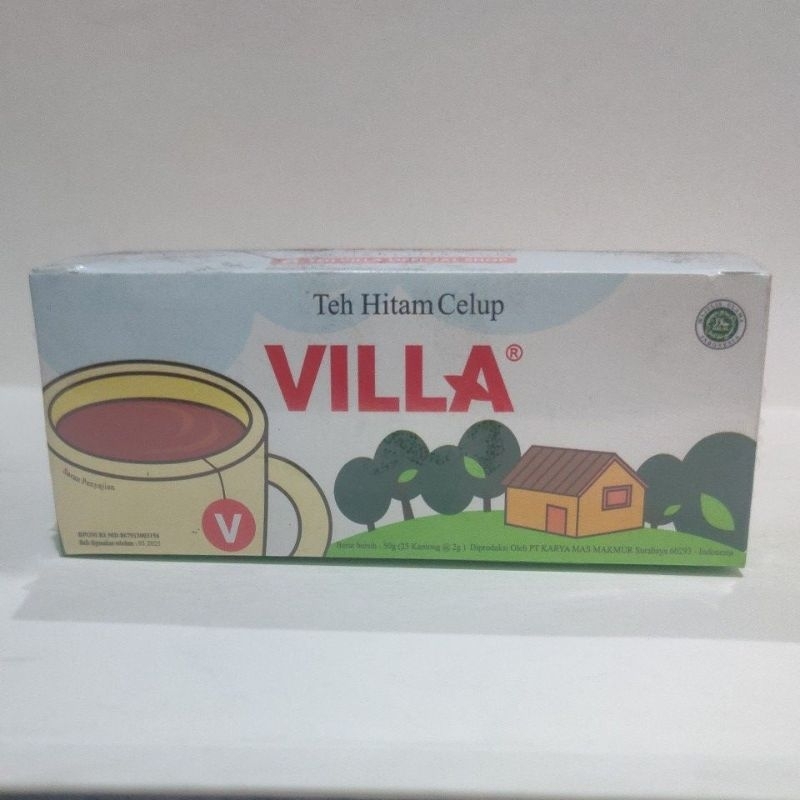 Jual teh hitam celup/teh villa isi 25kantong @2g | Shopee Indonesia