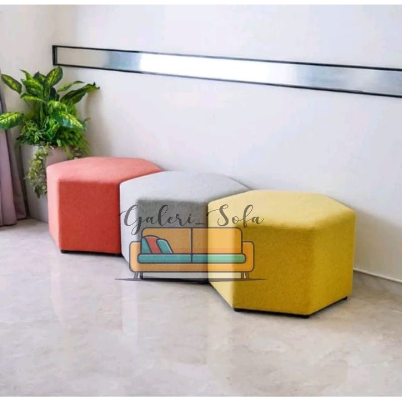 Jual Stool puff/stool hexagonal/puff hexagonal/stool cantik | Shopee Indonesia