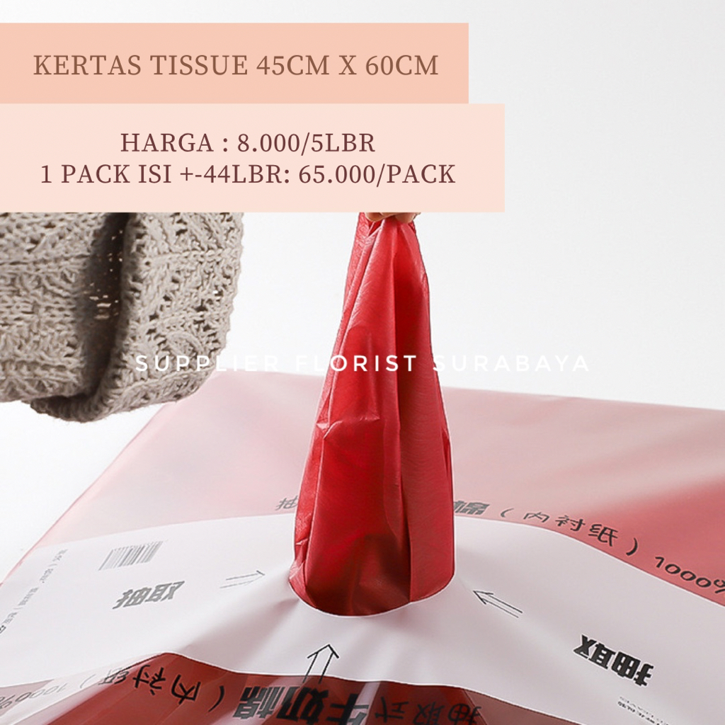 Jual [5 LEMBAR] KERTAS TISSUE PREMIUM 45CM X 60CM BAHAN GLOSSY TAHAN ...