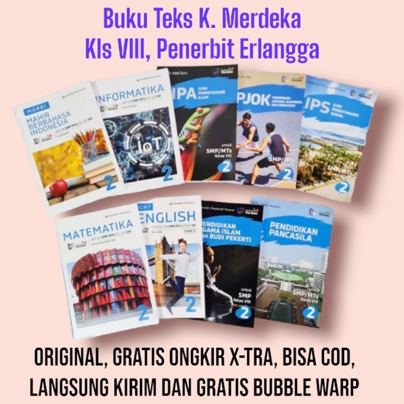 Jual [ERL8] BUKU PAKET ERLANGGA KELAS 8 SMP/MTS KURIKULUM MERDEKA | Shopee Indonesia