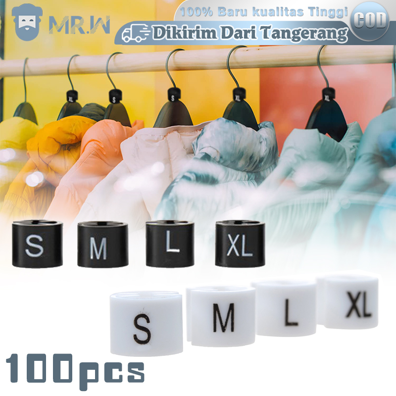 Jual 100pcs Hanger Sizer Cincin Ukuran Baju 4 In 1 S-XL Snap On Hanger ...