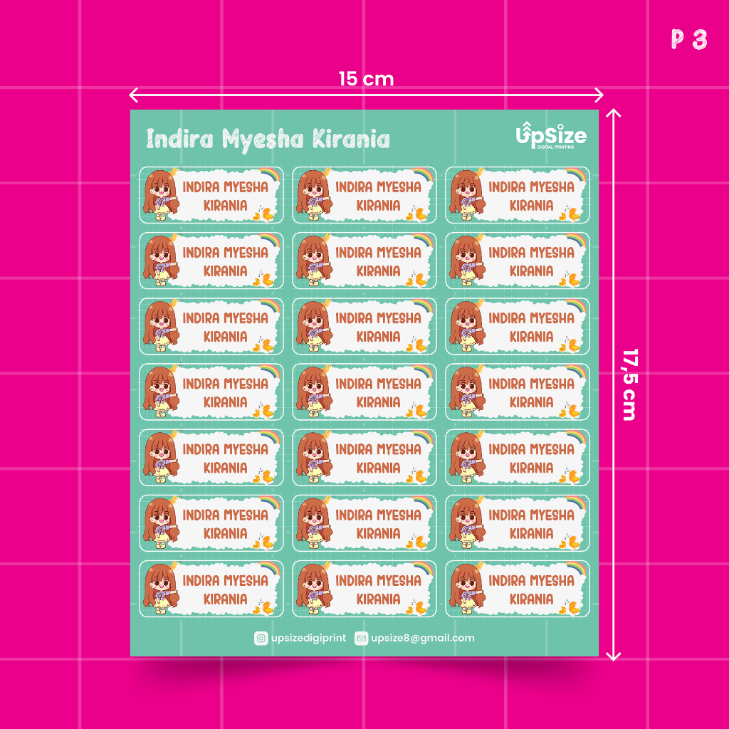 Jual Stiker Label Nama Anak Custom Nama Untuk Cowok & Cewek Sticker ...