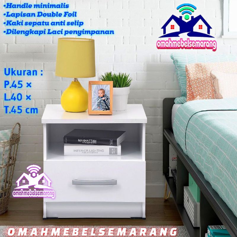 Jual Meja Nakas Sudut cabinet ranjang NK A2 Minimalis Night Stand ...
