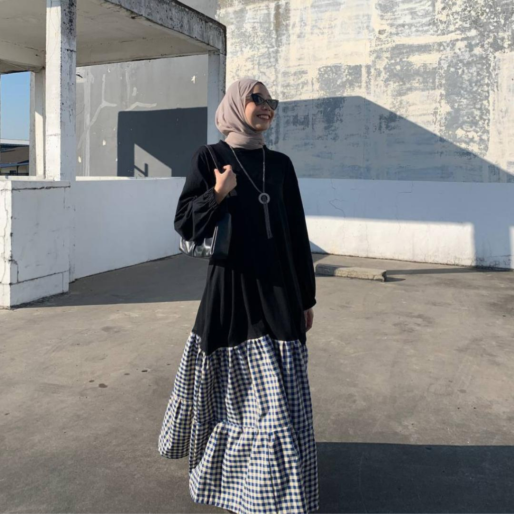 Jual DRESS KOTAK RAMPLE Bahan Combed - Katun by Tunicis | Shopee Indonesia