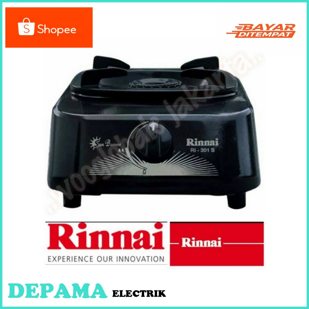 Jual Rinnai Kompor Gas 1 Tungku Sun Burner RI301S - Hitam | Shopee ...