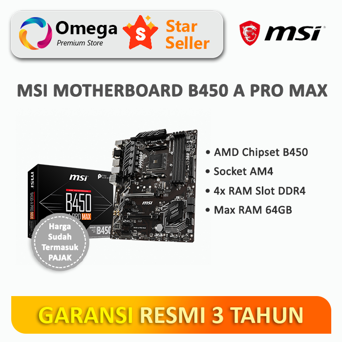 Jual MSI Motherboard B450-A Pro Max | Shopee Indonesia