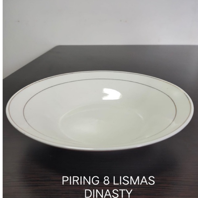 Jual Piring Makan Keramik List Emas 8 Inch (12 pcs) | Shopee Indonesia