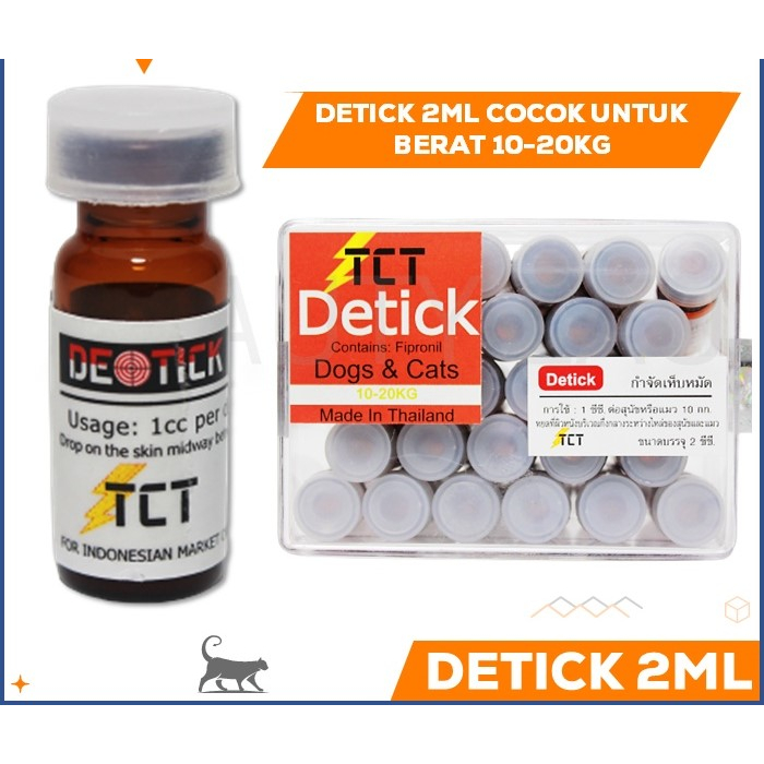 Jual Detick 2ml obat kutu caplak kucing anjing untuk 10 - 20kg | Shopee ...