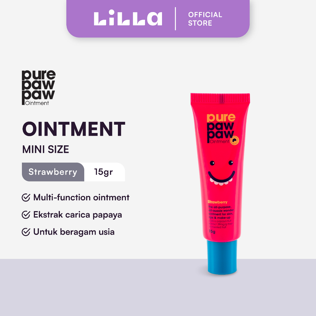 Jual PURE PAW PAW Ointment Variant Strawberry Size 15 gr | Shopee Indonesia