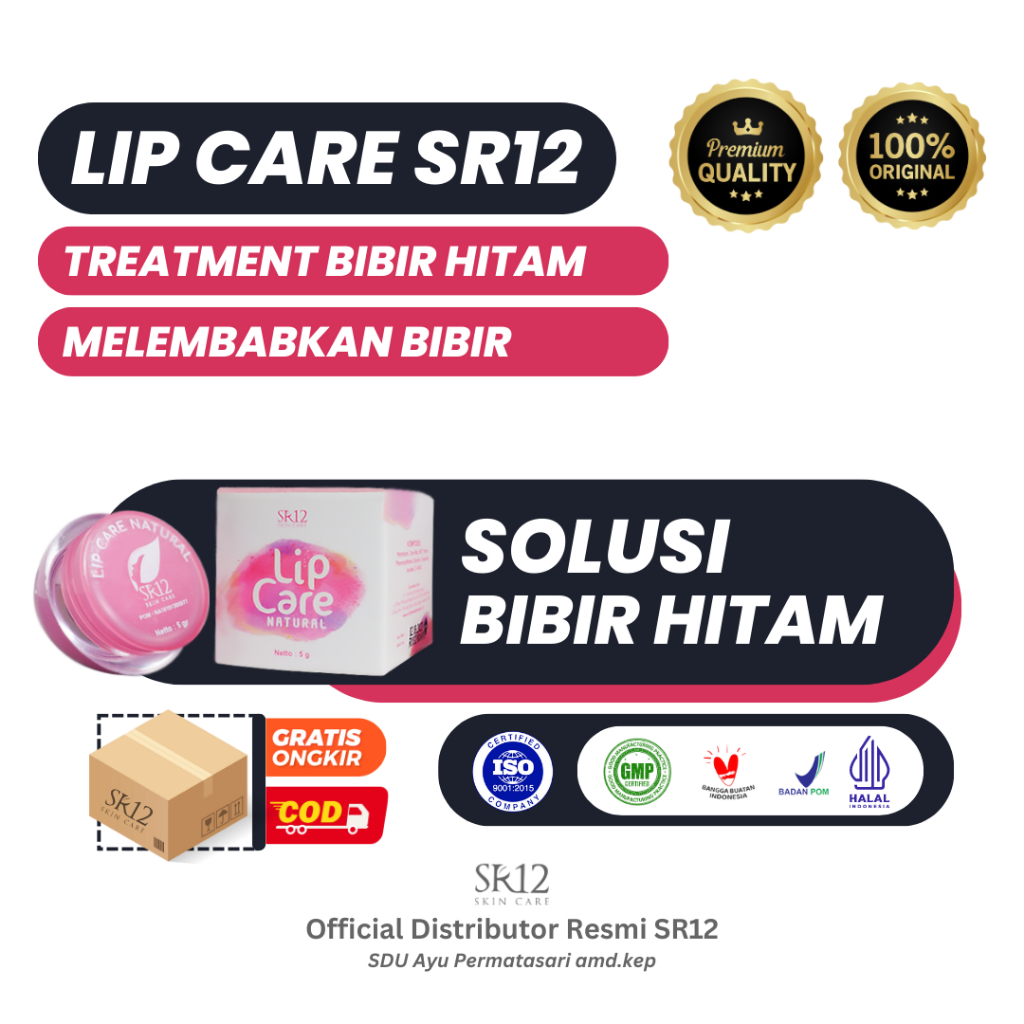 Jual Lip Care Natural & Cherry SR12 - Balm Pencerah dan Pelembab Bibir Kering Pecah Pecah Pria ...