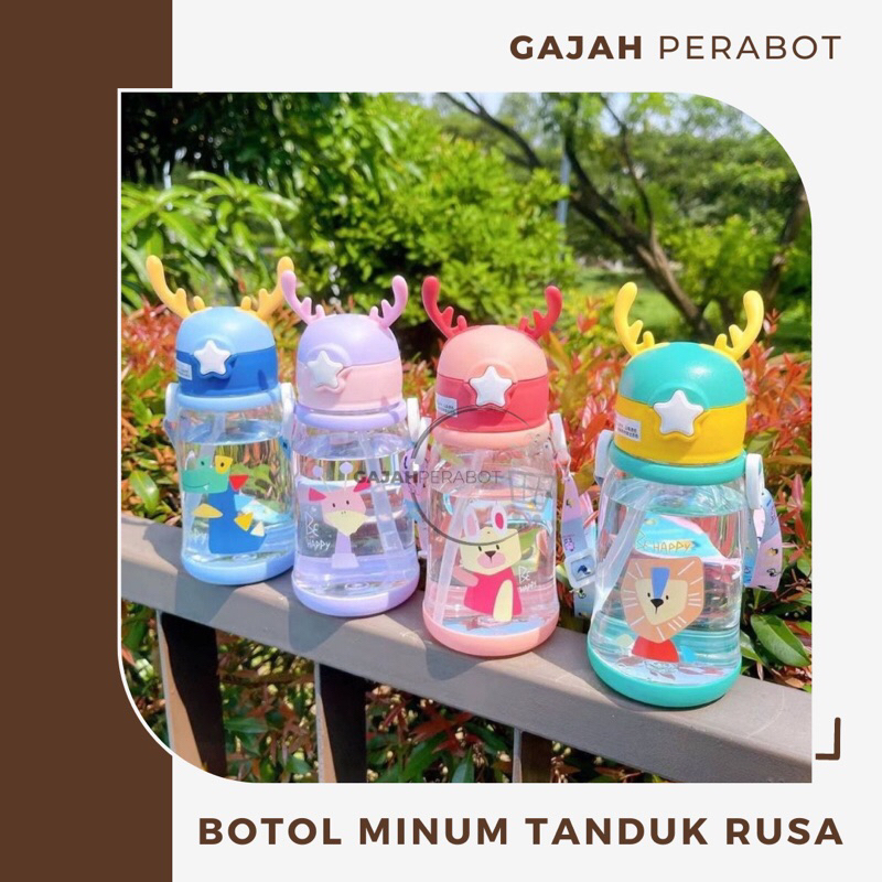 Jual Botol Minum Tali Sedotan Tanduk Rusa / Botol Minum Anak 600 ML BPA ...