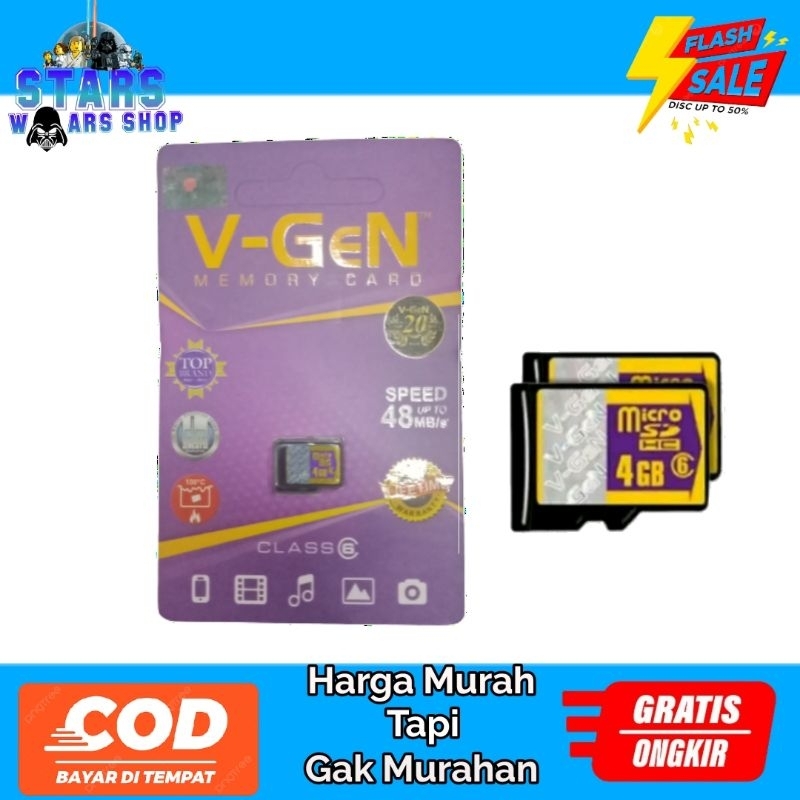 Jual MEMORY CARD V-GEN 4GB CLASS 6 ORIGINAL/MC V-GEN 4GB | Shopee Indonesia