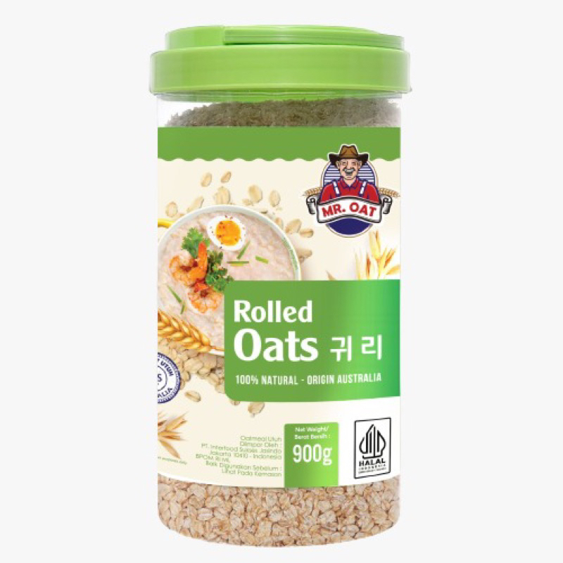 Jual MR Oat 900g Instant Oat Meal Rolled Oats Quick Cook Cereal ...