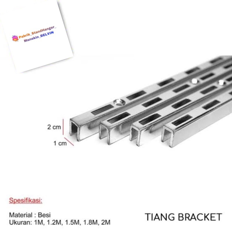 Jual Tiang Bracket Stainless 200 cm // Rel Braket 2 Meter // Rel Tiang ...