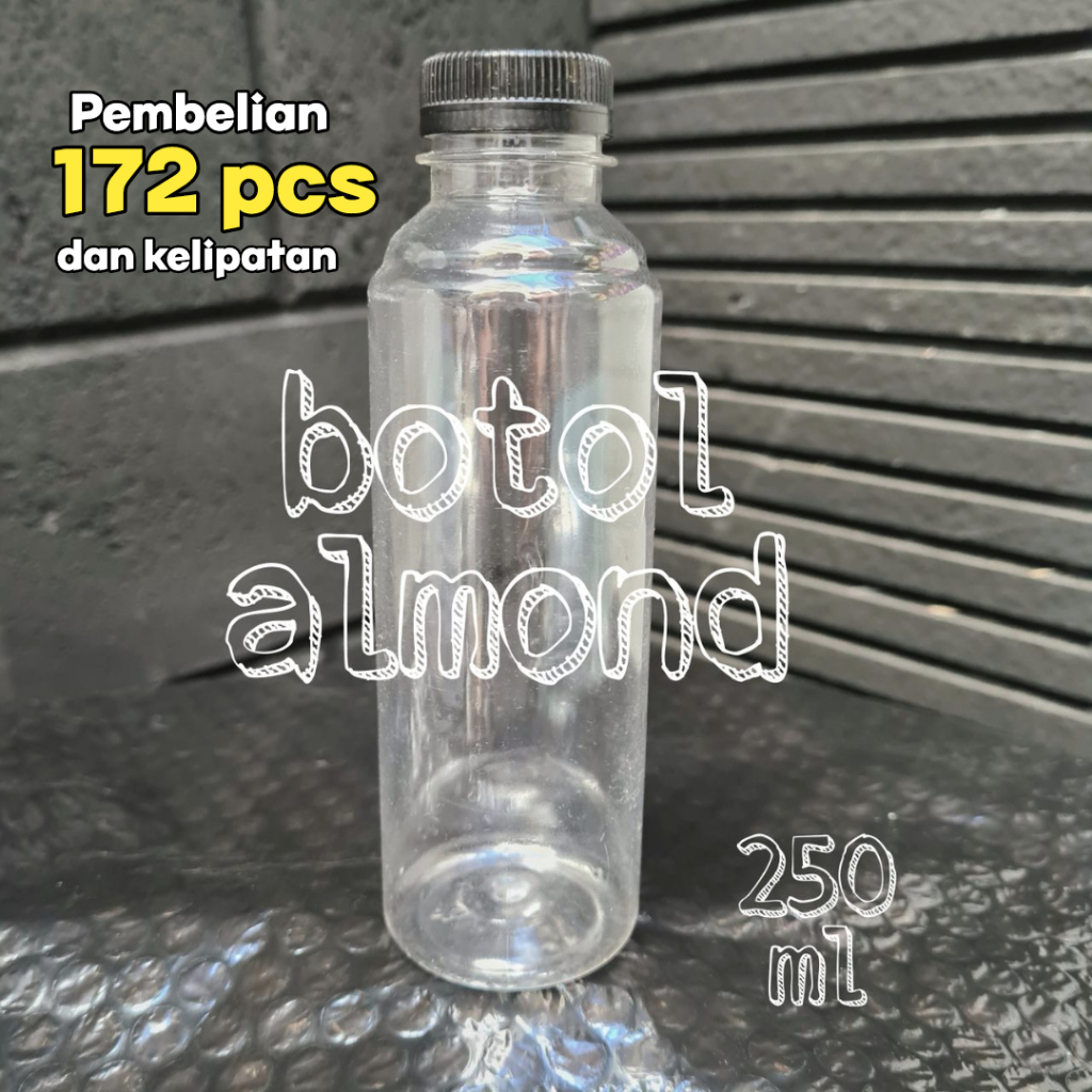 Jual botol almond 250ml pet plastik 250 ml beli 172 pcs | Shopee Indonesia