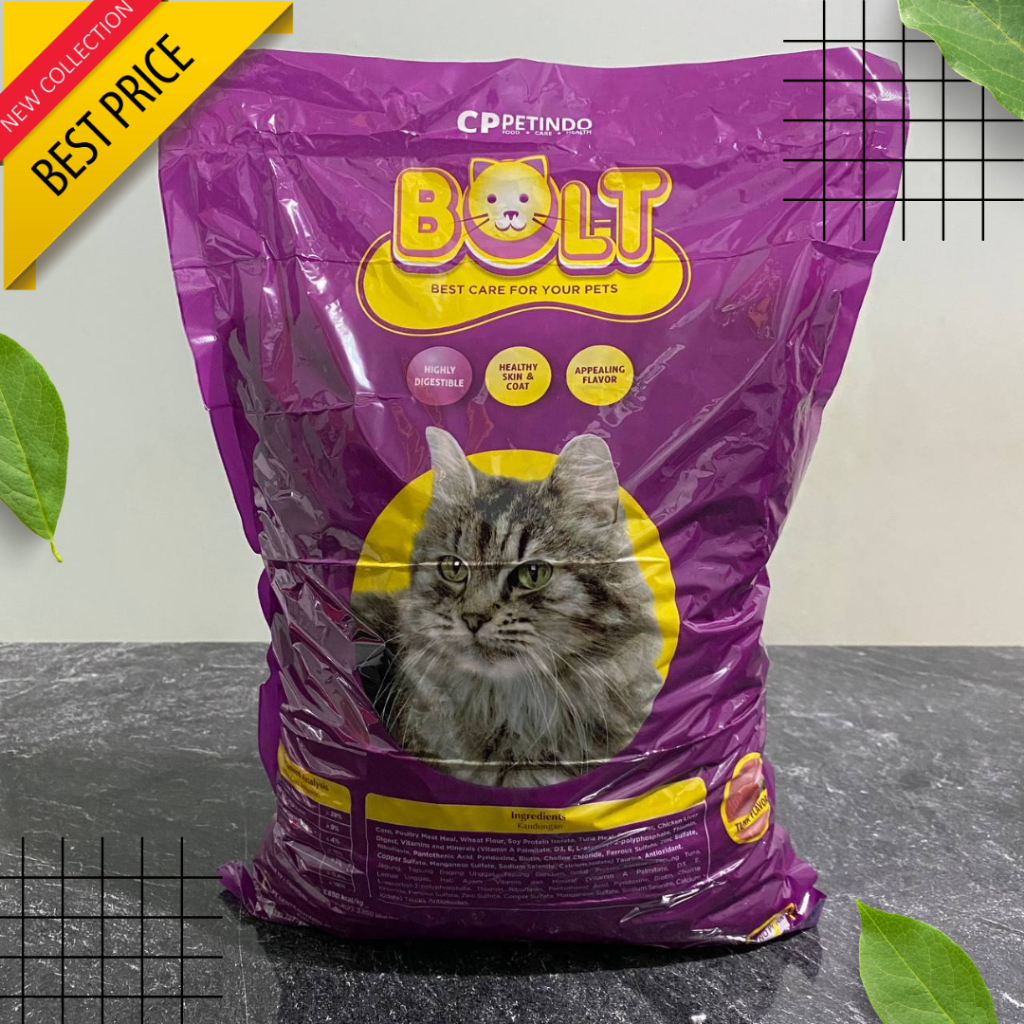 Jual MAKANAN KUCING BOLT 800gr TUNA BENTUK IKAN Repack Original ...