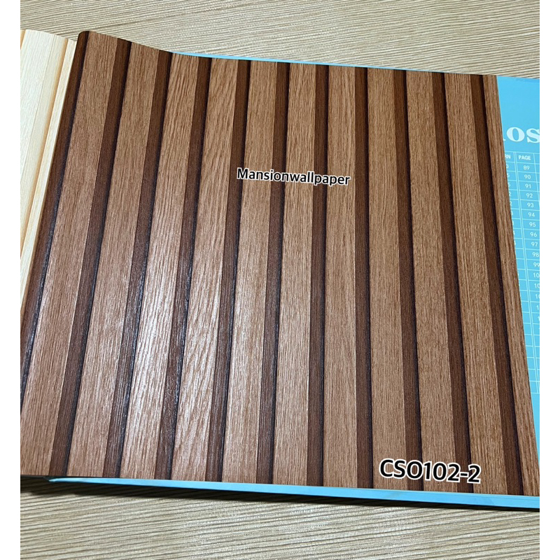 Jual Wallpaper Dinding Motif WPC Panel Kayu 3D Visual Effect Coklat Abu ...