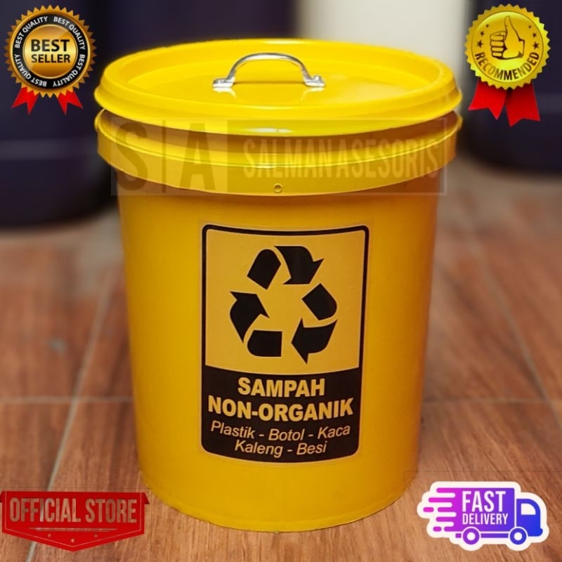 Jual Tempat Sampah Plastik 20 Liter Organik / Non Organik / B3 / Logam ...