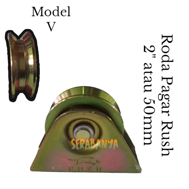 Jual RUSH Roda Pagar Kuningan 50mm | Model V siku | Shopee Indonesia