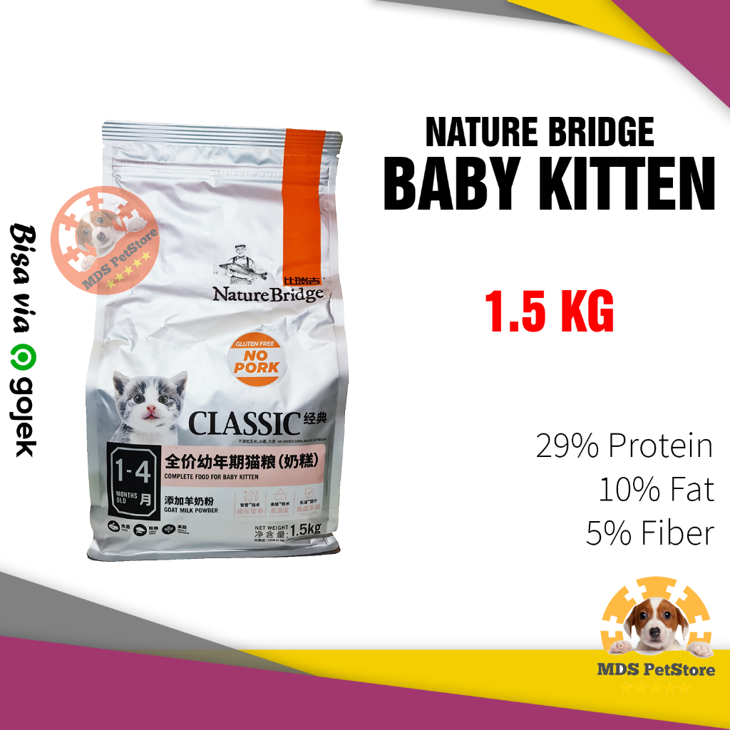Jual Nature Bridge Baby Kitten 1.5 Kg | makanan anak kucing nb 1.5kg ...