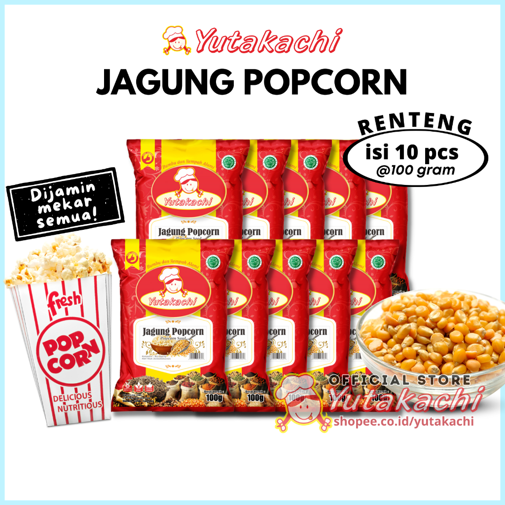 Jual Jagung Popcorn 1Kg Renteng (100g x 10) / Popcorn Mentah Kemasan ...
