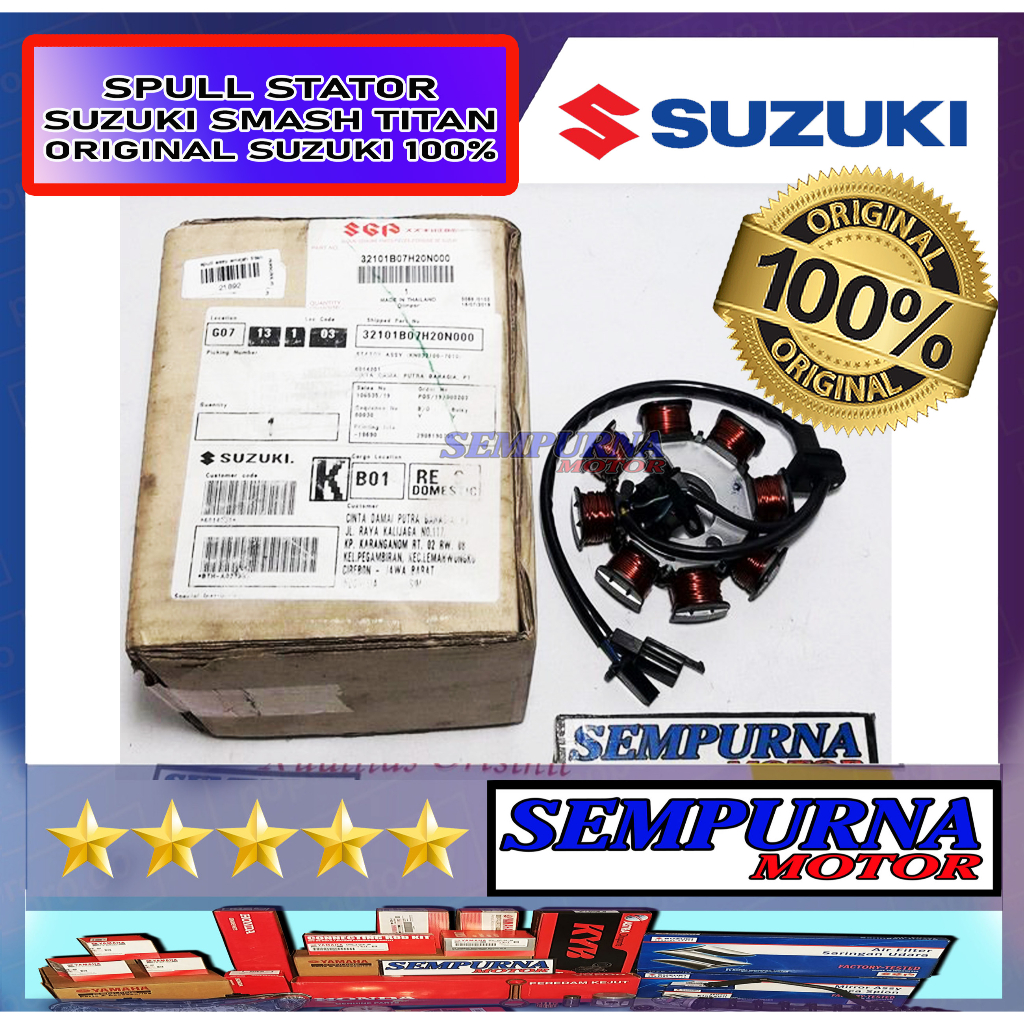 Jual 32101B07H20N000 Spul Spull Stator Smash Titan 100% Original Suzuki ...