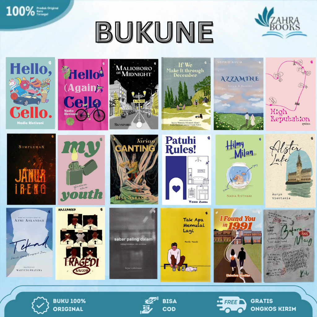Jual Promo Novel Bukune Best Seller maliobor/hello again/azzamine/befor may/tekad/hilmi milan ...