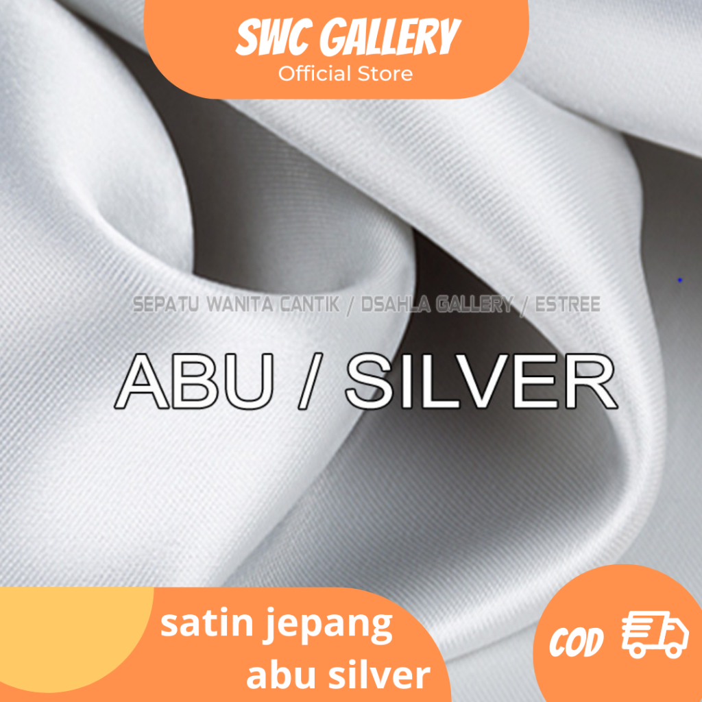 Jual Bahan Kain Satin Saten Jepang Furing Halus Pelapis Tas warna abu ...