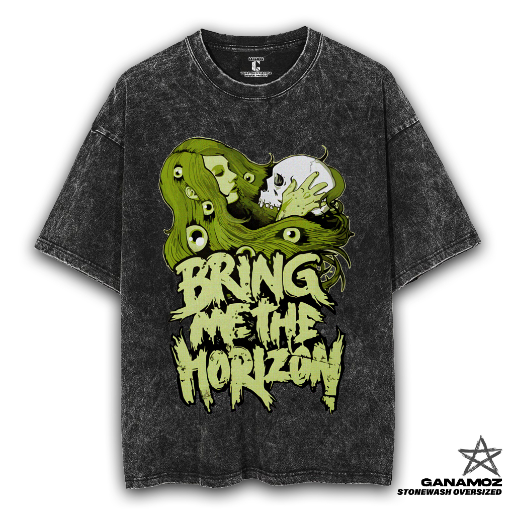 Jual GANAMOZ Kaos Band BMTH WOMEN & SKULL Premium Vintage Stone Wash ...