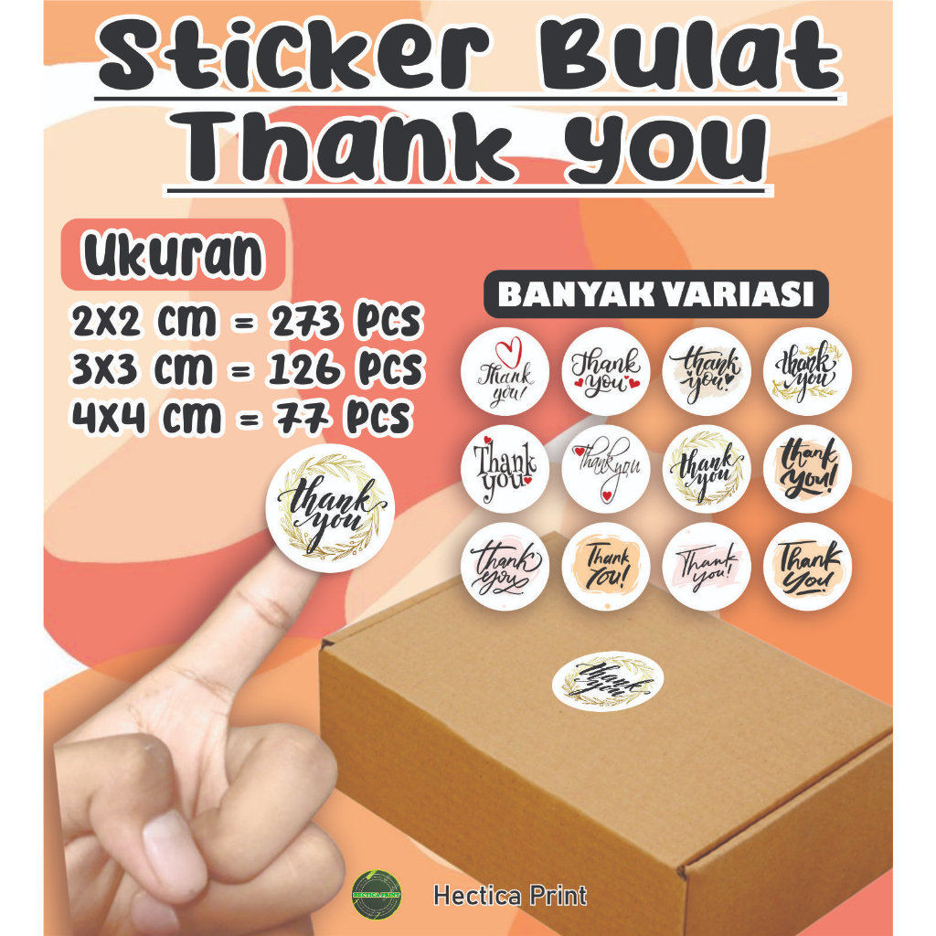 Jual MURAH Sticker thank you / Sticker label terima kasih / Stiker ...