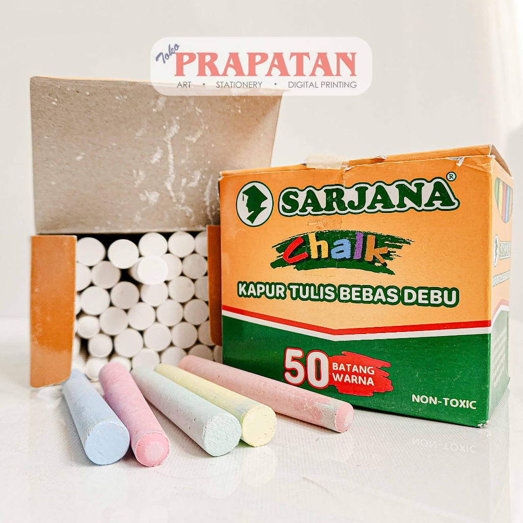 Jual Kapur Tulis Sarjana Putih & Warna | Chalk Board | Shopee Indonesia