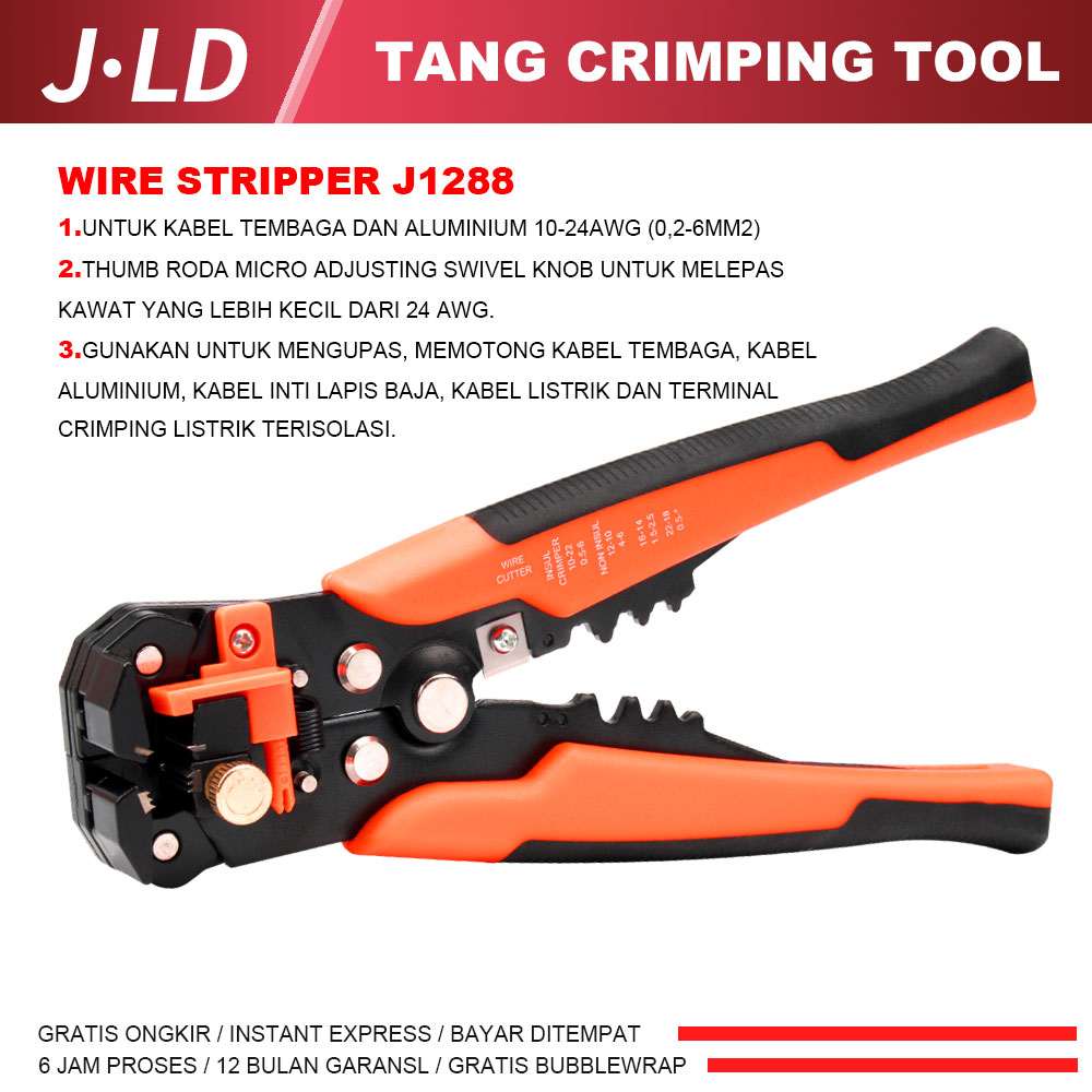 Jual JLD Tang Crimping Tool 10-24 AWG (0.2~6.0mm²) Automatic Wire ...
