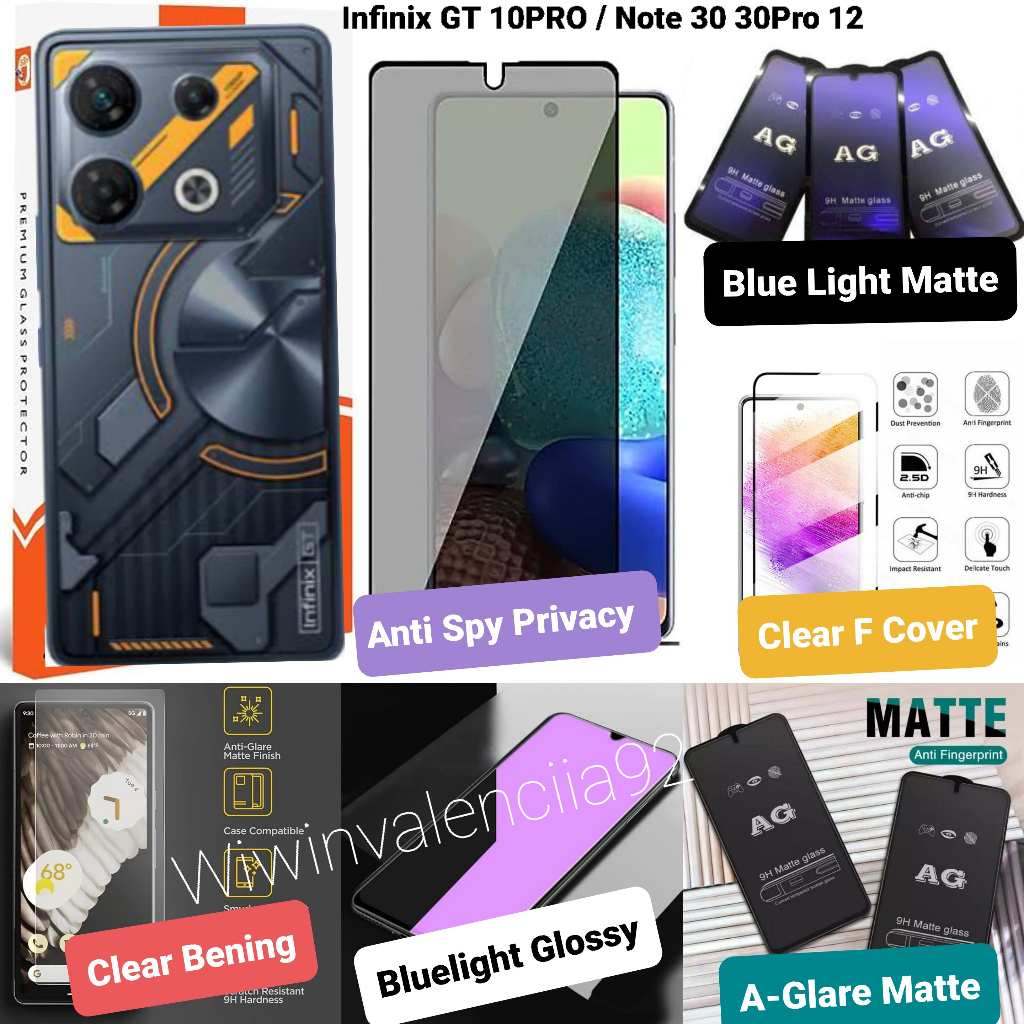 Jual Tempered CUSTOM INFINIX GT 20Pro 10 PRO NOTE 40 30 30Pro 12 2023 ...