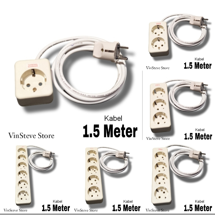 Jual Stop Kontak Kabel UTICON 1,5 meter 1,2,3,4,5,6 Lubang | Shopee Indonesia