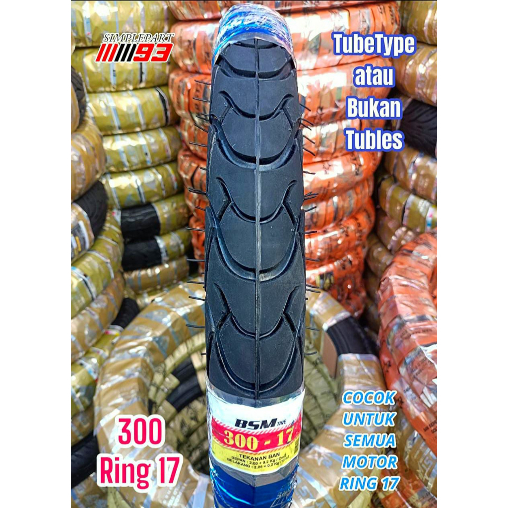Jual TERMURAH !! - BAN LUAR MOTOR 300 atau 90/90 RING 17 TUBE TYPE ...