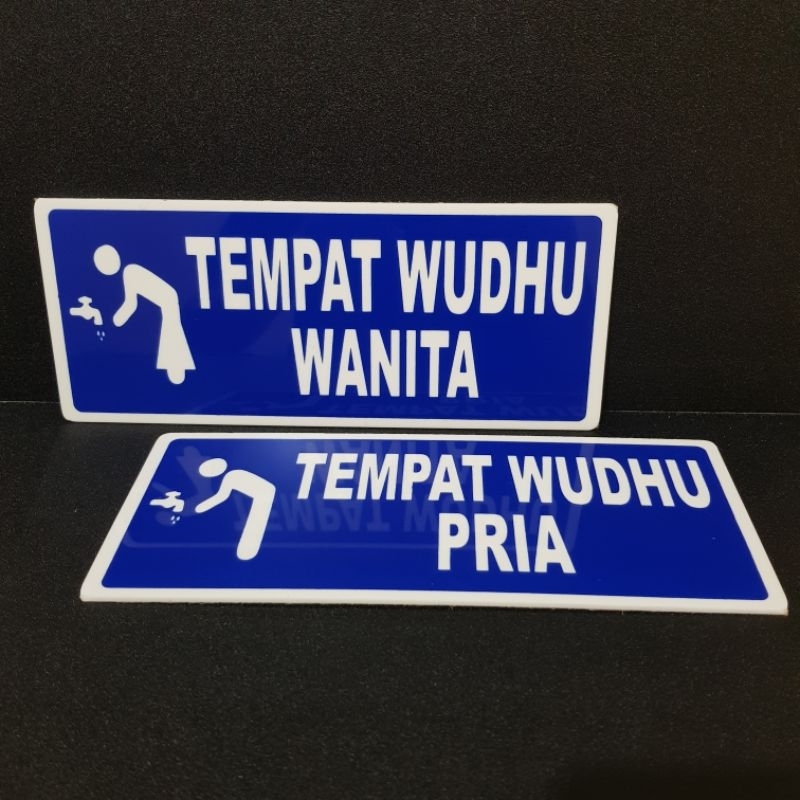 Jual Papan akrilik tulisan TEMPAT WUDHU WANITA & PRIA ( harga sepasang ...