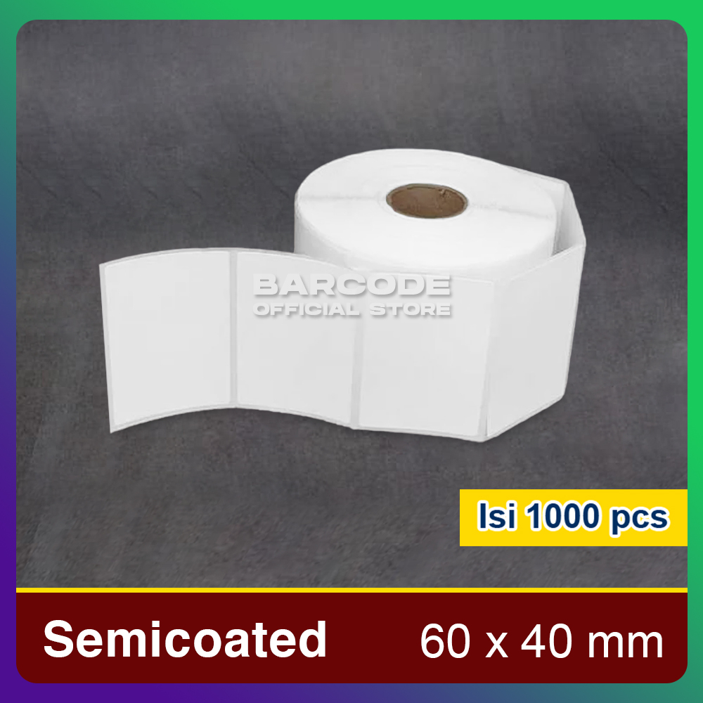 Jual Kertas Semicoat Label Barcode 60 x 40mm 1 Line Isi 1000pcs | Shopee Indonesia