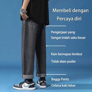 Jual Celana Jeans Pria Celana Panjang Hitam Pria Dewasa Kulot Jeans Murah Denim Jumbo Korean ...