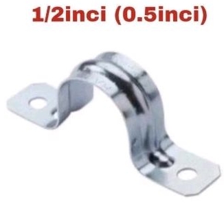 Jual klem plat 1/2" klem U besi plat 0.5inchi clamp iron U klem pipa ...