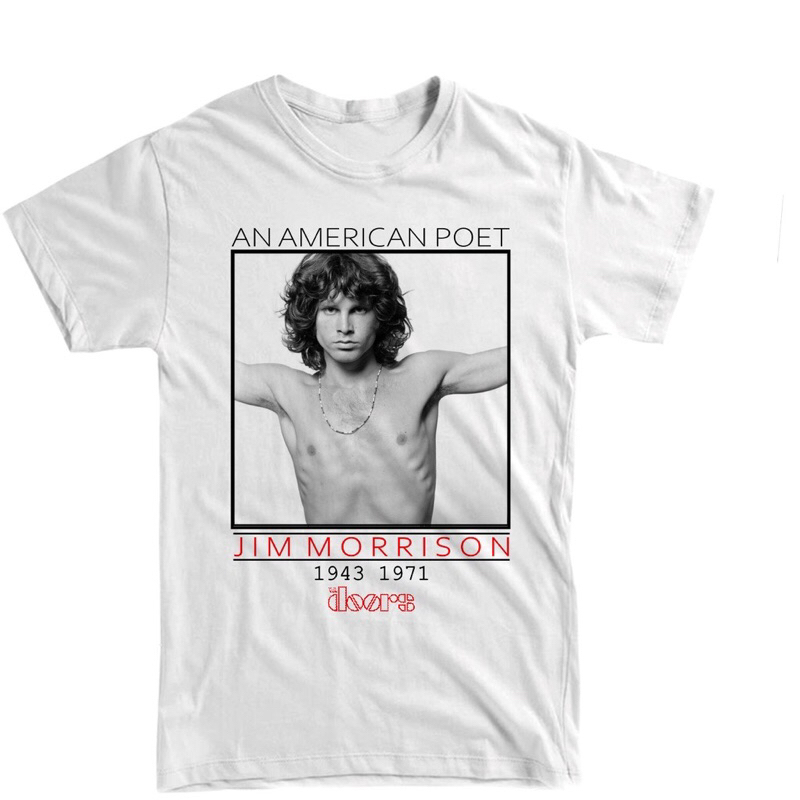 Jual Kaos Jim morrison An american poet White Cotton combad 24s Tebal ...