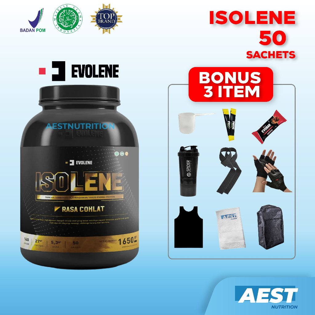 Jual Evolene Isolene Whey Protein Isolate Kemasan Besar isi 50 Sachet ...