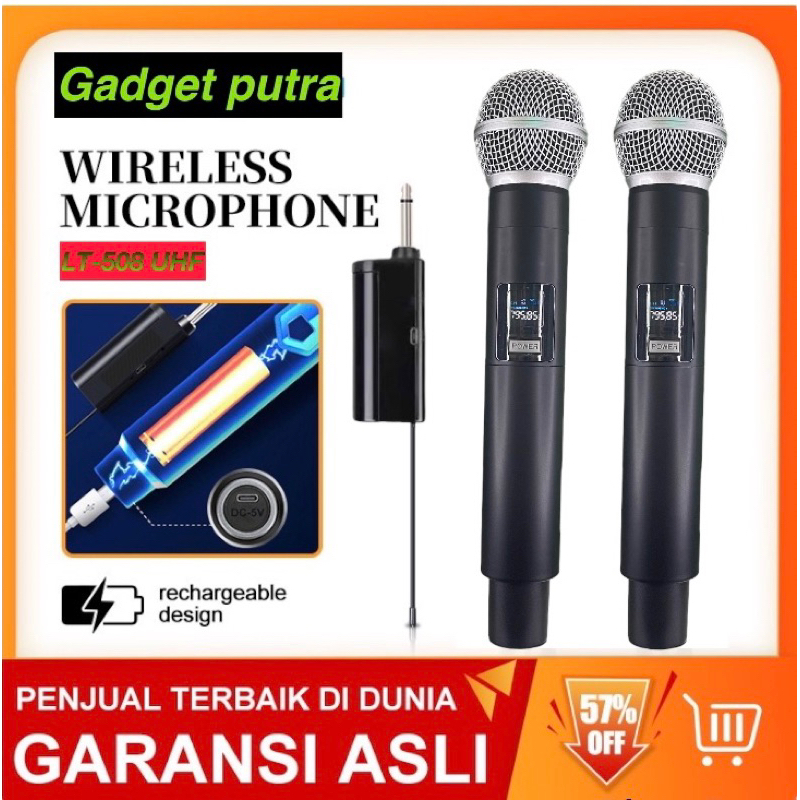 Jual LT-508 Wireless Microphones 1 receiver 2mic wireles ,Dual Handheld ...