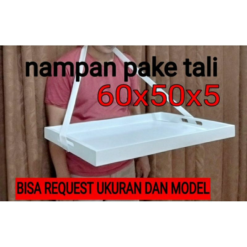 Jual nampan kayu asongan 60x50x5 nampan kotak pakai tali | Shopee Indonesia