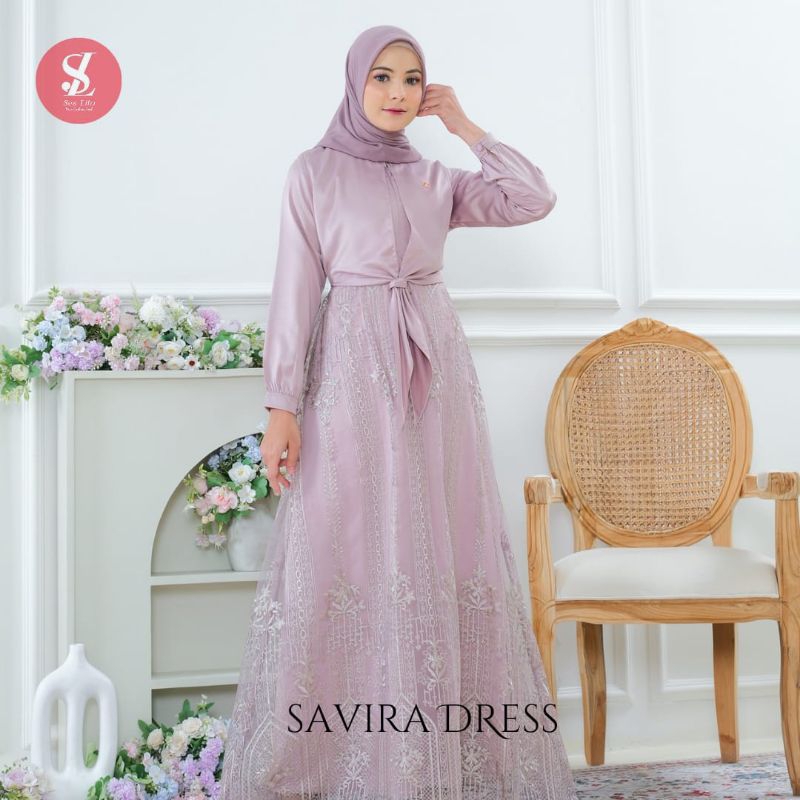 Jual SAVIRA DRESS | VICTORIAN TULLE WITH SILK AND PLAT LOGO BY SESLITA ...