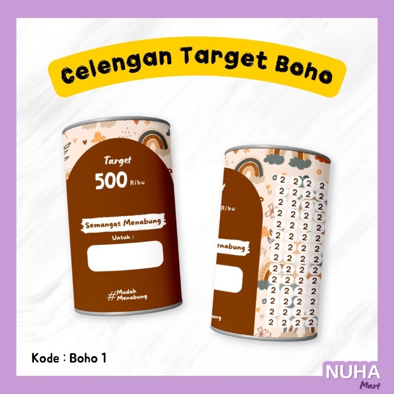Jual Celengan Target Viral Estetik Boho Small Dan Medium Buka Tutup ...