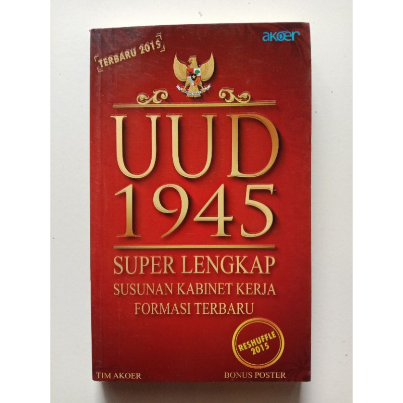 Jual Buku Pendidikan Uud 1945 Super Lengkap Susunan Kabinet Kerja Formasi Terbarureshuffle 