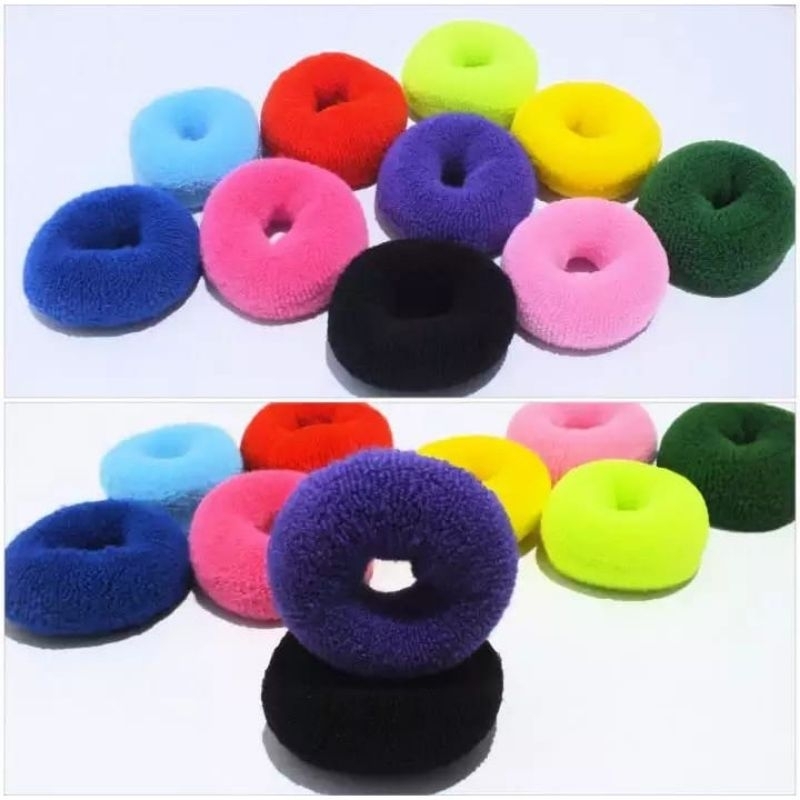 Jual IKAT RAMBUT DONAT / KUNCIR RAMBUT DONAT JUMBO WARNA WARNI | Shopee ...